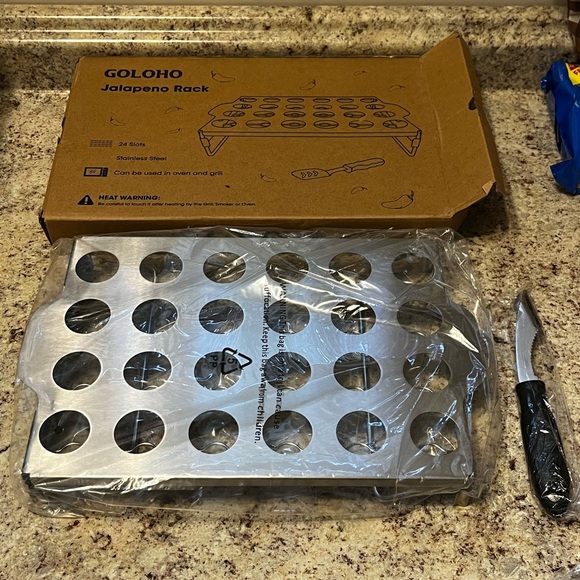 Kitchen | Stainless Steel Jalapeno Grill Rack W Bottom Supportive ...